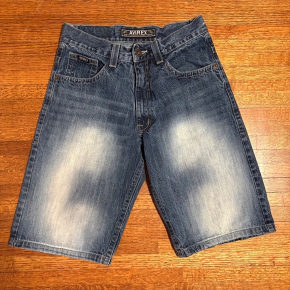 Avirex | Shorts | Avirex Denim Jean Shorts Mens 32 Blue Heavy Fade ...